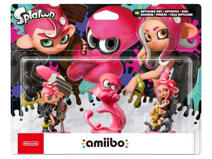 Pack figurines Amiibo Splatoon Garçon, Poulpe et Fille Octaline